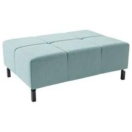 Hockerbank Inosign "Ancona New" Hocker Gr. B/H/T: 107cm x 43cm x 71cm, Cord, blau (hellblau) passend zum Ecksofa, auch in Easy care-Bezug + Cord