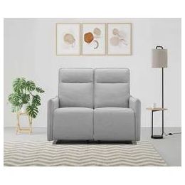 2-Sitzer DOREL HOME "Lugo, Kinosofa mit Reclinerfunktion in Kunstleder und Webstoff" Sofas Gr. B/H/T: 126cm x 102cm x 86cm, Webstoff, grau (hellgrau) mit manueller Relaxfunktion in beiden Sitzen