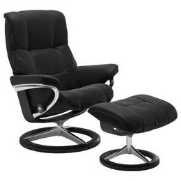 Relaxsessel stressless "Mayfair" Sessel Gr. Leder PALOMA, Signature Base Schwarz, Relaxfunktion-Drehfunktion-PlusTMSystem-Gleitsystem-BalanceAdaptTM, B/H/T: 92cm x 103cm x 79cm, schwarz (schwarz paloma) mit Hocker, Signature Base, Größe S, M & L, Gestell Schwarz