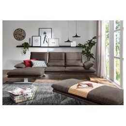 Ecksofa W.Schillig "broadway, Designsofa mit tollem Sitzkomfort, L-Form", braun (tobacco s22), B:291cm H:94cm T:164cm, Flachgewebe S22 (100% Polyester), Sofas, Sitztiefenverstellung, Kopfteil- & Seitenteilverstellung, Breite 291cm