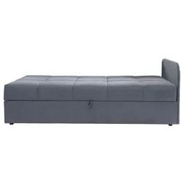 Schlafsofa Alina "Marla" Sofas Gr. B/H/T: 205cm x 73cm x 91cm, Chenille EQE, Armlehne rechts, blau (denimblau eqe 16) inkl. Stauraum, Armlehne wahlweise links ode rechts