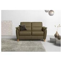 2-Sitzer Home Affaire "Palmera" Sofas Gr. B/H/T: 149cm x 89cm x 89cm, NaturLEDER, grün (olive) Federkern-Polsterung, Steckvorrichtung für 2 Kopfstützen (optional)