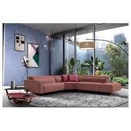 Ecksofa Egoitaliano Sofas Gr. B/H/T: 314cm x 96cm x 284cm, Luxus-Microfaser BLUSH, Recamiere rechts-Relaxelement links, mit Relaxfunktion, braun (chedar wood) mit Relaxfunktion und verstellbaren Kopfteilelementen