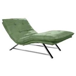 Relaxliege W.Schillig "daily dreams" Sofas Gr. B/H/T: 95cm x 91cm x 170cm, Longlife Xtra-Leder Z69, mit Kopfteilverstellung-mit Doppelmotor-ohne Akku, grün (green z69) in Waffelkissen-Optik, wahlweise mit Motor, Kufengestell, 2 Breiten