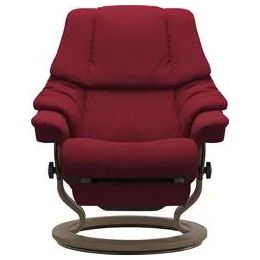 Relaxsessel stressless "Reno" Sessel Gr. ROHLEDER Stoff Q2 FARON, PowerTM Leg & Back-Classic Base Eiche, B/H/T: 79cm x 98cm x 78cm, rot (red q2 faron) elektrisch verstellbar, optional 2-motorisch, Größe M & L