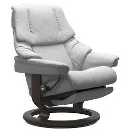 Relaxsessel stressless "Reno" Sessel Gr. ROHLEDER Stoff Q2 FARON, PowerTM Leg & Back-Classic Base Wenge, B/H/T: 79cm x 98cm x 78cm, grau (light grey q2 faron) elektrisch verstellbar, optional 2-motorisch, Größe M & L