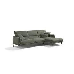 Ecksofa Egoitaliano "FUNNY, hochwertiges und aktuelles Design, bequeme Rückenlehne" Sofas Gr. B/H/T: 265cm x 90cm x 225cm, Microfaser, Recamiere rechts, grün hochwertiger Sitzkomfort, L-Form