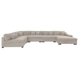 Guido Maria Kretschmer Home & Living Wohnlandschaft GUIDO MARIA KRETSCHMER HOME & LIVING "Skara XXL U-Form" Sofas Gr. B/H/T: 510cm x 86cm x 250cm, Samtvelours, Recamiere rechts, beige (natur) Lounge-Sofa XXL mit Federkern-Polsterung, in vielen Bezugsvarianten