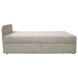 Schlafsofa Alina "Marla" Sofas Gr. B/H/T: 205cm x 73cm x 91cm, Struktur fein XBO, Armlehne links, grau (hellgrau xbo 29) inkl. Stauraum, Armlehne wahlweise links ode rechts