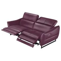 2,5-Sitzer Egoitaliano "Dafne" Sofas Gr. B/H/T: 208cm x 97cm x 108cm, Leder NUVOLE, mit elektrischer Relaxfunktion, rot (cherry) mit und ohne elektrischer Relaxfunktion, Kopfteile manuell verstellbar