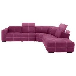 Ecksofa Egoitaliano "Sauvanne, Designsofa der Extraklasse, elegant und bequem", pink (fuchsia), B:300cm H:100cm T:274cm, Sofas, wahlweise mit elektrischer Relaxfunktion, Kopfteilverstellung
