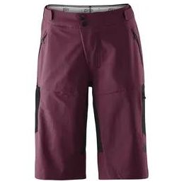 Radhose Gonso "CASINA" Gr. 44, Normalgrößen, lila (dunkellila) Damen Hosen Bike-Shorts, Fahrradhose, Sitzpolster und Taschen, Bund flexibel