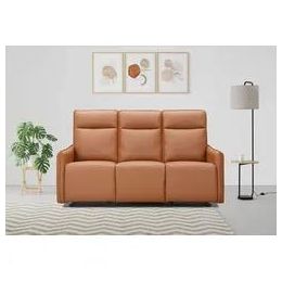 3-Sitzer DOREL HOME "Lugo, Kinosofa mit Reclinerfunktion in Kunstleder und Webstoff" Sofas Gr. B/H/T: 180cm x 102cm x 86cm, Kunstleder, braun (cognac) mit manueller Relaxfunktion in 2 Sitzen