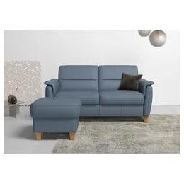 2,5-Sitzer Home Affaire "Palmera" Sofas Gr. B/H/T: 179 cm x 89 cm x 89 cm, Material, Rücken Spannstoff, blau (grey, blau) Federkern-Polsterung, 4 Bezugsqualitäten