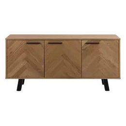 Anrichte ACTONA GROUP "Brighton" Sideboards Gr. B/H/T: 150cm x 71cm x 40cm, braun (eiche) Sideboard Sideboard, Eichenfurnier, Fischgrätenmuster, 3 Türen, 2 Einlegeböden