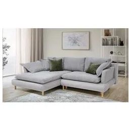 Ecksofa Collection AB "Mandela L-Form", grau (hellgrau), B:264cm H:94cm T:184cm, 100% Polyester, Sofas, mit Bettfunktion und Bettkasten