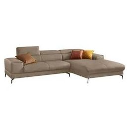 Ecksofa W.Schillig "piedroo" Sofas Gr. B/H/T: 303 cm x 70 cm x 193 cm, Longlife Xtra-Leder Z59, Longchair rechts, mit Kopfteilverstellung-ohne Sitztiefenverstellung, braun (stone z59) Ecksofa Kopfteilverstellung, wahlweise mit Sitztiefenverstellung, Breite 303cm Bestseller