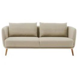 Schöner Wohnen 3-Sitzer SCHÖNER WOHNEN-KOLLEKTION "Pearl - 5 Jahre Hersteller-Garantie, auch in Bouclé" Sofas Gr. B/H/T: 210cm x 71cm x 91cm, Boucle, beige (sand) Maße (BHT): 2107191 cm, Füße Massivholz