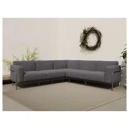 Ecksofa Andas "Askild" Sofas Gr. B/H/T: 247cm x 73cm x 247cm, Struktur, blau (basalt) Outdoor Gartensofa, wetterfeste Materialien, Breite 247 cm