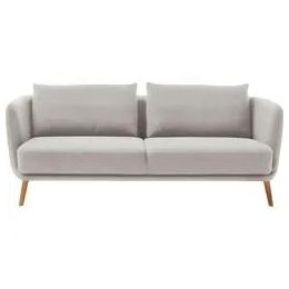 Schöner Wohnen 3-Sitzer SCHÖNER WOHNEN-KOLLEKTION "Pearl - 5 Jahre Hersteller-Garantie, auch in Bouclé" Sofas Gr. B/H/T: 210 cm x 71 cm x 91 cm, Flachgewebe, grau (platin) Maße (BHT): 2107191 cm, Füße Massivholz