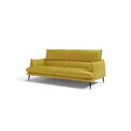 2,5-Sitzer Egoitaliano "FUNNY, hochwertiges und aktuelles Design, bequeme Rückenlehne" Sofas Gr. B/H/T: 210cm x 90cm x 95cm, Leder, gelb toller Sitzkomfort