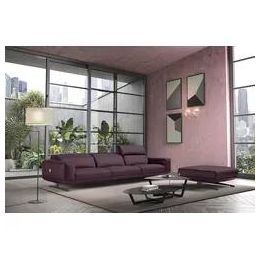 3-Sitzer Egoitaliano "Gloria, super bequem, hochwertige Verarbeitung, edles Design, Megasofa" Sofas Gr. B/H/T: 327cm x 96cm x 109cm, Luxus-Microfaser BLUSH, lila (plum) beidseitig verstellbare Rückenelemente, mit Designmetallfüßen