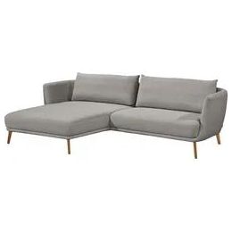 Schöner Wohnen Ecksofa SCHÖNER WOHNEN-KOLLEKTION "Pearl - 5 Jahre Hersteller-Garantie, auch in Bouclé L-Form" Sofas Gr. B/H/T: 270cm x 71cm x 160cm, Flachgewebe, Longchair links, silberfarben (silber) Maße (BHT): 27071160 cm, Füße aus Massivholz