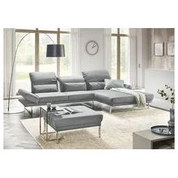 Ecksofa 3C Candy "Mallow L-Form" Sofas Gr. B/H/T: 318cm x 83cm x 220cm, Flachgewebe, Recamiere rechts, grau Verstellbare Armlehne und Kopfteil, manuelle Sitztiefenverstellung