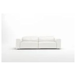 2,5-Sitzer Egoitaliano "Beverly, Designsofa mit erstklassigem Sitzkomfort und tollen Details" Sofas Gr. B/H/T: 242cm x 95cm x 109cm, Leder BULL, weiß Breite 242 cm, verstellbare Kopfteile