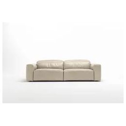 2,5-Sitzer Egoitaliano "Beverly, Designsofa mit erstklassigem Sitzkomfort und tollen Details" Sofas Gr. B/H/T: 242cm x 95cm x 109cm, Leder BULL, weiß (paper) Breite 242 cm, verstellbare Kopfteile