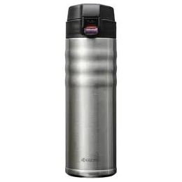 Isolierflasche Kyocera "Flip Top", silber (silberfarben), H:21cm, Edelstahl, Trinkflaschen, Fassungsvermögen 500 ml, Höhe 21 cm