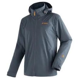 Outdoorjacke Maier Sports "Metor rec M" Gr. 27, blau (graublau) Herren Jacken Regenjacke wasserdicht mit Kapuze, 2 Taschen außen, Innentasche