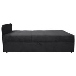 Schlafsofa Alina "Marla" Sofas Gr. B/H/T: 205cm x 73cm x 91cm, Struktur fein XBO, Armlehne links, schwarz (schwarz xbo 10) inkl. Stauraum, Armlehne wahlweise links ode rechts