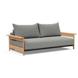 Schlafsofa INNOVATION LIVING TM "MALLOY W 3-Sitzer, sehr bequem, hochwertige Verarbeitung" Sofas Gr. B/H/T: 230cm x 80cm x 118cm, Polyester, grau (ash grey) hohe Rückenlehne, Dauerschläfer, stabile Armlehnen, Bettfunktion