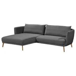 Schöner Wohnen Ecksofa SCHÖNER WOHNEN-KOLLEKTION "Pearl - 5 Jahre Hersteller-Garantie, auch in Bouclé L-Form" Sofas Gr. B/H/T: 270cm x 71cm x 160cm, Flachgewebe, Longchair links, grau (stone) Maße (BHT): 27071160 cm, Füße aus Massivholz