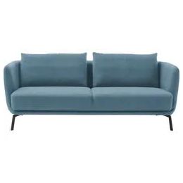 Schöner Wohnen 3-Sitzer SCHÖNER WOHNEN-KOLLEKTION "Pearl - 5 Jahre Hersteller-Garantie, auch in Bouclé" Sofas Gr. B/H/T: 210 cm x 71 cm x 91 cm, Velours, blau (blaugrau) Maße (BHT): 2107191 cm, Füße Metall