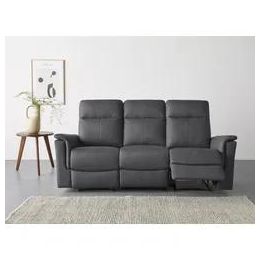 3-Sitzer Home Affaire "Southbrook" Sofas Gr. B/H/T: 197cm x 99cm x 92cm, Echtleder-Kunstleder, manuelle Relaxfunktion, schwarz mit manueller und elektrischer Relaxfunktion