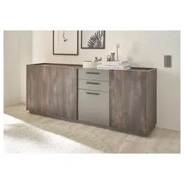 Sideboard Inosign "LARGO" Sideboards Gr. B/H/T: 200cm x 80cm x 45cm, 2 St., braun (thermo oak dekor) Soft-Close-Funktion, Breite ca. 200 cm