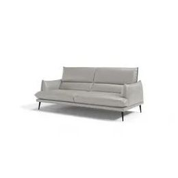 2,5-Sitzer Egoitaliano "FUNNY, hochwertiges und aktuelles Design, bequeme Rückenlehne" Sofas Gr. B/H/T: 210cm x 90cm x 95cm, Leder, grau (steinfarben) toller Sitzkomfort