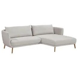 Schöner Wohnen Ecksofa SCHÖNER WOHNEN-KOLLEKTION "Pearl - 5 Jahre Hersteller-Garantie, auch in Bouclé L-Form" Sofas Gr. B/H/T: 270cm x 71cm x 160cm, Flachgewebe, Longchair rechts, grau (platin) Maße (BHT): 27071160 cm, Füße aus Massivholz