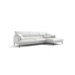 Ecksofa Egoitaliano "FUNNY, hochwertiges und aktuelles Design, bequeme Rückenlehne" Sofas Gr. B/H/T: 265cm x 90cm x 225cm, Leder, Recamiere rechts, weiß hochwertiger Sitzkomfort, L-Form