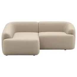 Ecksofa Inosign "Nergal, Einzelsofa oder L-Form" Sofas Gr. B/H/T: 216cm x 81cm x 196cm, Luxus-Microfaser, Longchair links, grau (taupe) Modernes Design, schlichte Optik, stilvoller Blickfang im Wohnzimmer