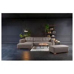 Ecksofa Tom Tailor HOME "HEAVEN CHIC XL" Sofas Gr. B/H/T: 302cm x 85cm x 221cm, Struktur fein TBO, Recamiere links, mit Bettfunktion-mit Bettkasten, braun (soft tbo 22) aus der COLORS COLLECTION, wahlweise mit Bettfunktion & Bettkasten