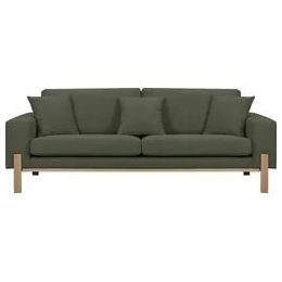 2-Sitzer OTTO products "Hanne, mit abnehmbaren Bezügen" Sofas Gr. B/H/T: 197cm x 86cm x 88cm, Struktur fein recycelt, grün verschiedene Bezugsqualitäten: Baumwolle, recyceltes Polyester