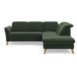 Sit & More Ecksofa SIT & MORE "Romero L-Form" Sofas Gr. B/H/T: 250cm x 91cm x 220cm, Struktur weich, Ottomane rechts, ohne Federkern-ohne Kopfteilverstellung-ohne Bettfunktion-ohne Stauraum-ohne TV-motorisch, grün (jungle) wahlweise mit oder ohne TV-Funktion, Bettfunktion, Bettkasten