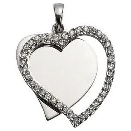 Ketten-Anhänger Firetti "Schmuck Geschenk Silber 925 Anhänger für Halskette Herz+Liebe" Schmuckanhänger Gr. Silber 925 (Sterlingsilber), 5,7 g, silberfarben (silberfarben, kristallweiß, kristallweiß) Damen mit Zirkonia (synth.)