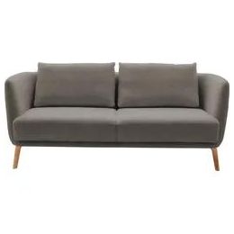 Schöner Wohnen 2,5-Sitzer SCHÖNER WOHNEN-KOLLEKTION "Pearl - 5 Jahre Hersteller-Garantie, auch in Bouclé" Sofas Gr. B/H/T: 190 cm x 71 cm x 91 cm, Velours, grau (stone) Maße (BHT): 1907191 cm, Füße Massivholz