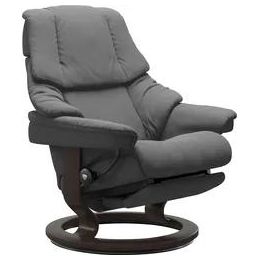 Relaxsessel stressless "Reno" Sessel Gr. Microfaser DINAMICA, PowerTM Leg & Back-Classic Base Wenge-M, B/H/T: 79cm x 98cm x 78cm, grau (dark grey dinamica) elektrisch verstellbar, optional 2-motorisch, Größe M & L