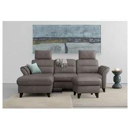 Sit & More Ecksofa SIT & MORE "Mellum L-Form", grau (anthrazit), B:250cm H:87cm T:163cm, 100% Polyester, Sofas, Federkern, wahlweise mit Bettfunktion, Bettkasten und Armteilfunktion