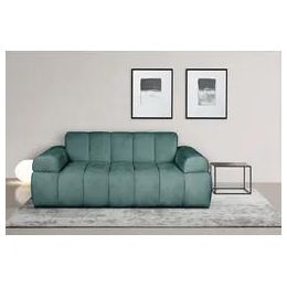 2-Sitzer Inosign "LYOTH" Sofas Gr. B/H/T: 180cm x 71cm x 93cm, Chenille, blau (petrol) moderne Steppung, Armlehnen in Kissenoptik, BTH: 1809371 cm